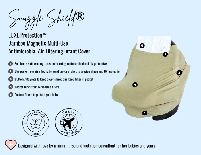 Snuggle Shield® LUXE Bamboo Multi-Use Antimicrobial Air Filtering ...